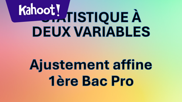 Statistique à Deux Variables Ajustement Affine 1ère Bac Pro