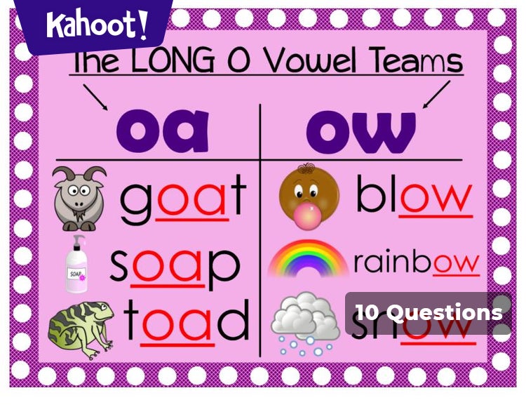 Phonics - Long Oo (o_e oa ow) ESL - Kahoot! Quiz