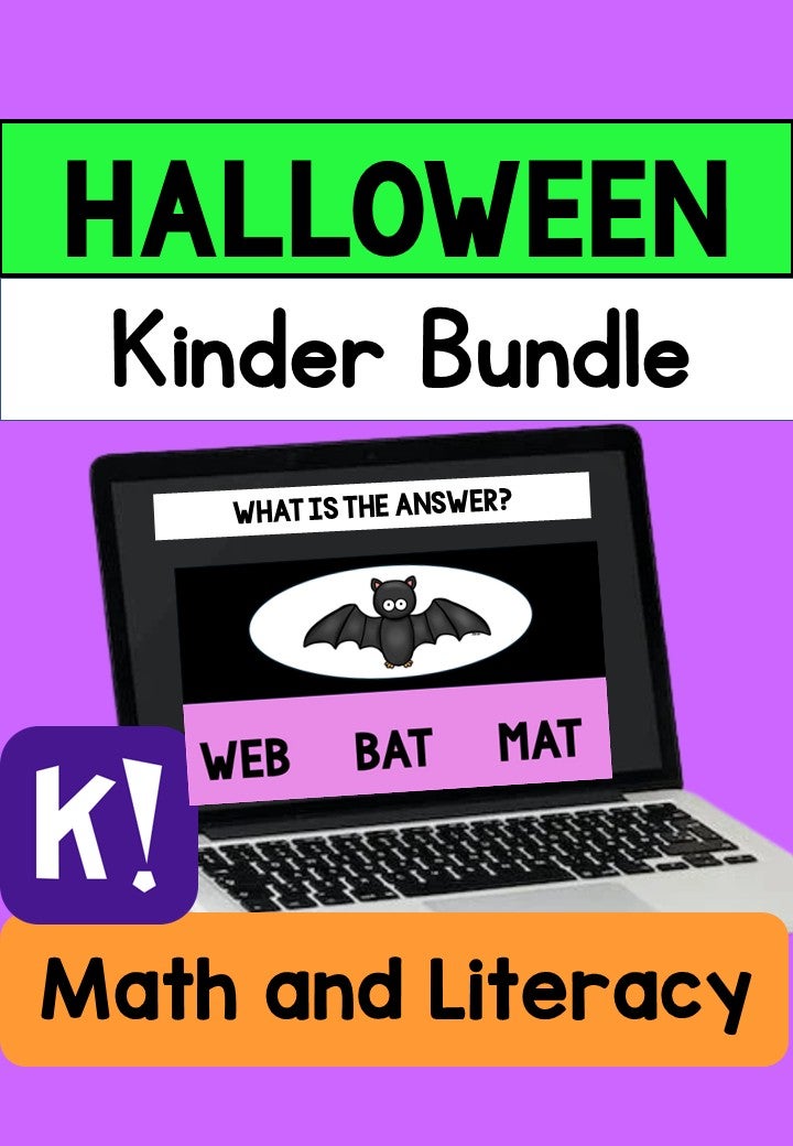 Halloween (Kinder Bundle) Math and Literacy - Kahoot! Course