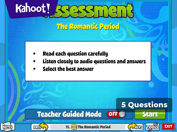 Gr 4 Wk 27 Romantic Period Assessment - Kahoot! Quiz