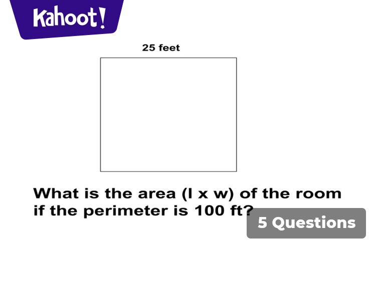 4th Grade Math Review #4 (TEKS 4.5 D-Area/Perimeter) - Kahoot! Quiz