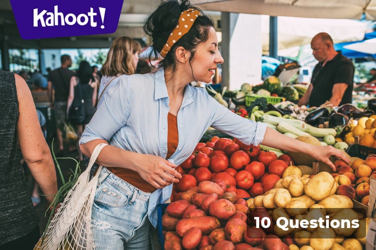 LISTENING to quantities of fruit and veg at the market - Kahoot! Quiz