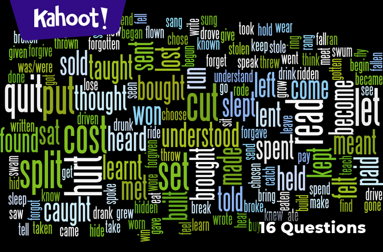 COMMON VERB PHRASES (Various Verb Tenses) - Kahoot! Quiz
