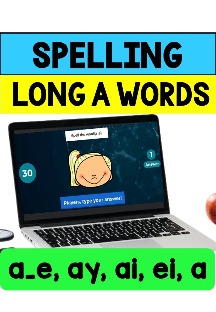 Spelling - Long A - Type the Word (ai,ay,a_e, a, ei) - Kahoot! Course