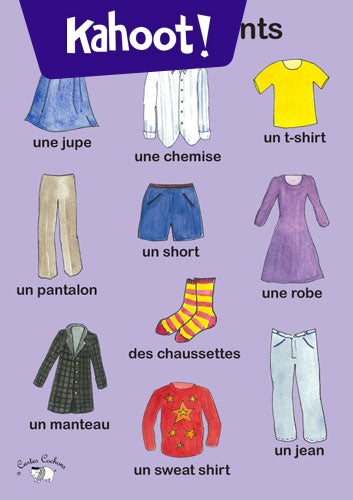 T'es branché 1 - Unit 6 A - les vêtements / Clothing - Kahoot! Quiz