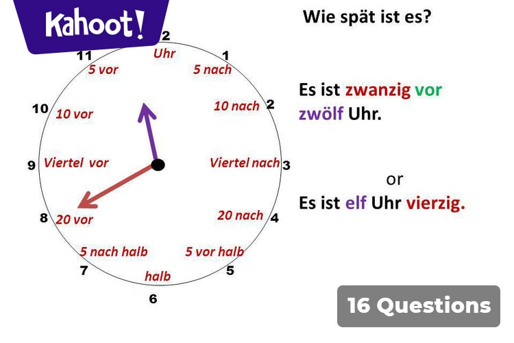 Uhrzeit offiziell - Kahoot! Quiz