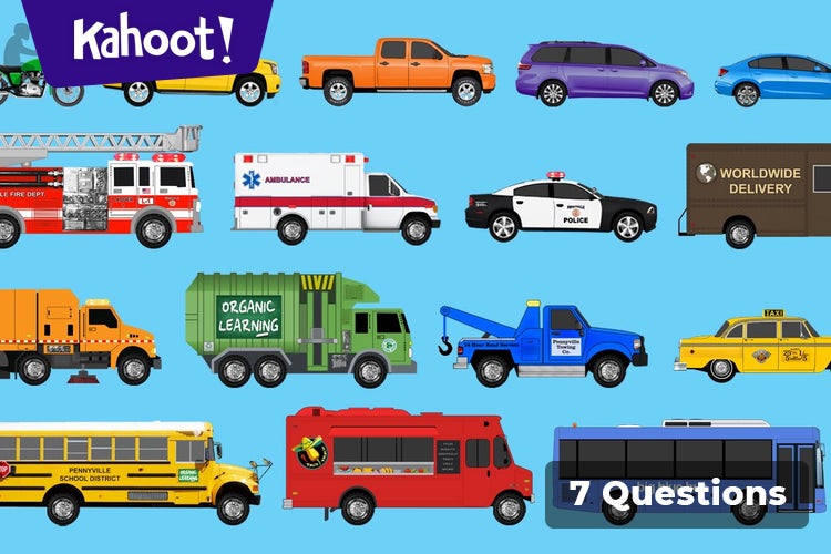 Duplicate of Vehicles, colours, and the road - Kahoot! Quiz