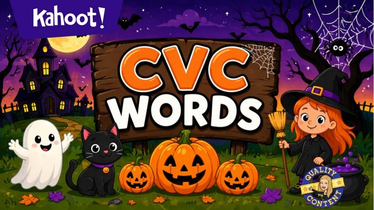 CVC Words: 3-Letter Phonics Practice for Halloween - Kahoot! Quiz