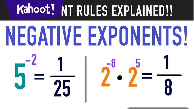 Evaluating Rational & Negative Exponents - Kahoot! Quiz