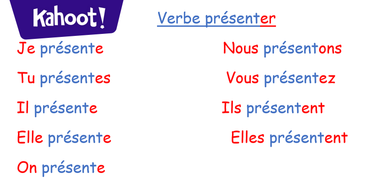 Verbes presenter/esperer - Kahoot! Quiz
