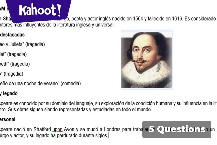 SHAKESPEARE - Kahoot! Quiz