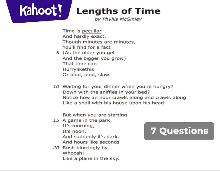 3rd-5th Poetry (STAAR REVIEW) - Kahoot! Quiz