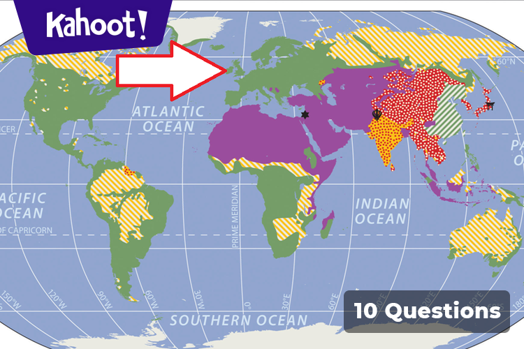 World Religions Map/Test - Kahoot! Quiz