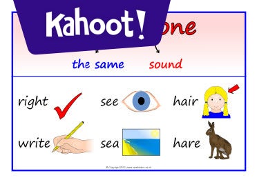 Homophones - Kahoot! Quiz