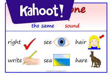 Homophones Grade 1 - Kahoot! Quiz