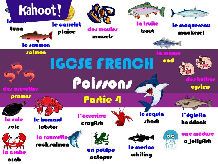 IGCSE French - Fish - Niveau 1 - Kahoot! Quiz