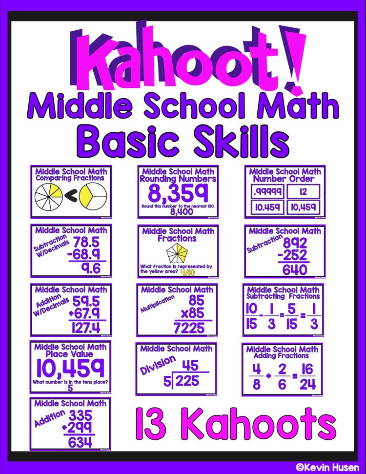 Middle School Math Basic Skills (6th Grade, 7th Grade, 8th Grade) - Kahoot! Course