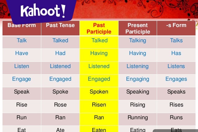 Irregular verbs - Kahoot! Quiz