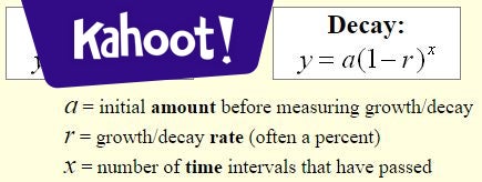 Alg 1 (S2): Unit 5- Exponential Functions - Kahoot! Quiz