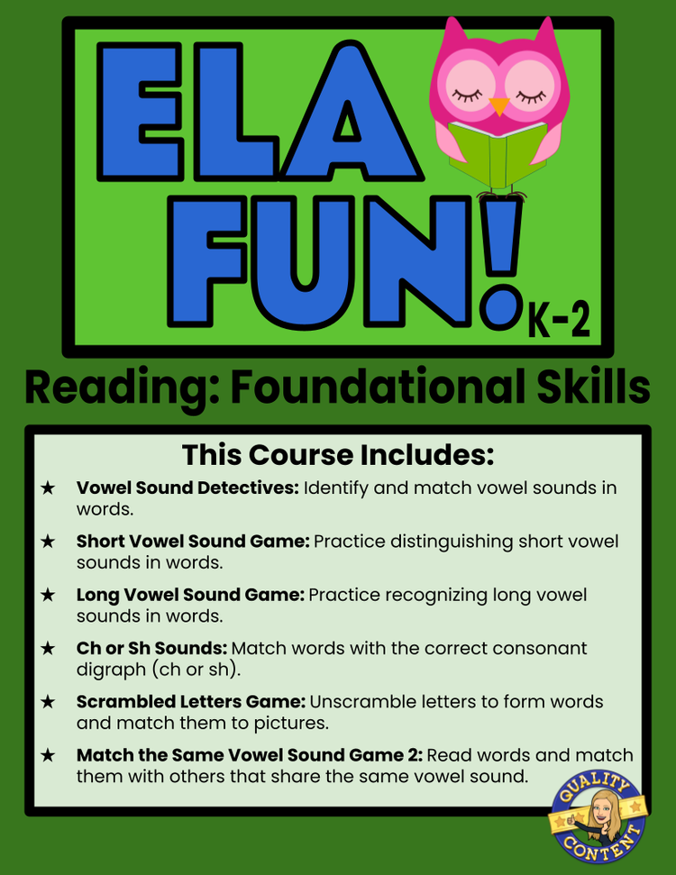 1st Grade ELA Practice - Kahoot! Course