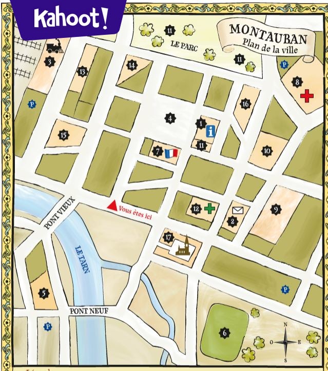 Directions Vocabulary in French - Kahoot! Quiz