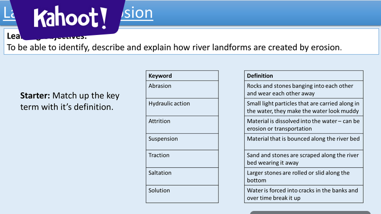 L5 Erosion landforms quiz - Kahoot! Quiz