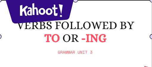 GERUNDS VS INFINITIVES B1 - Kahoot! Quiz