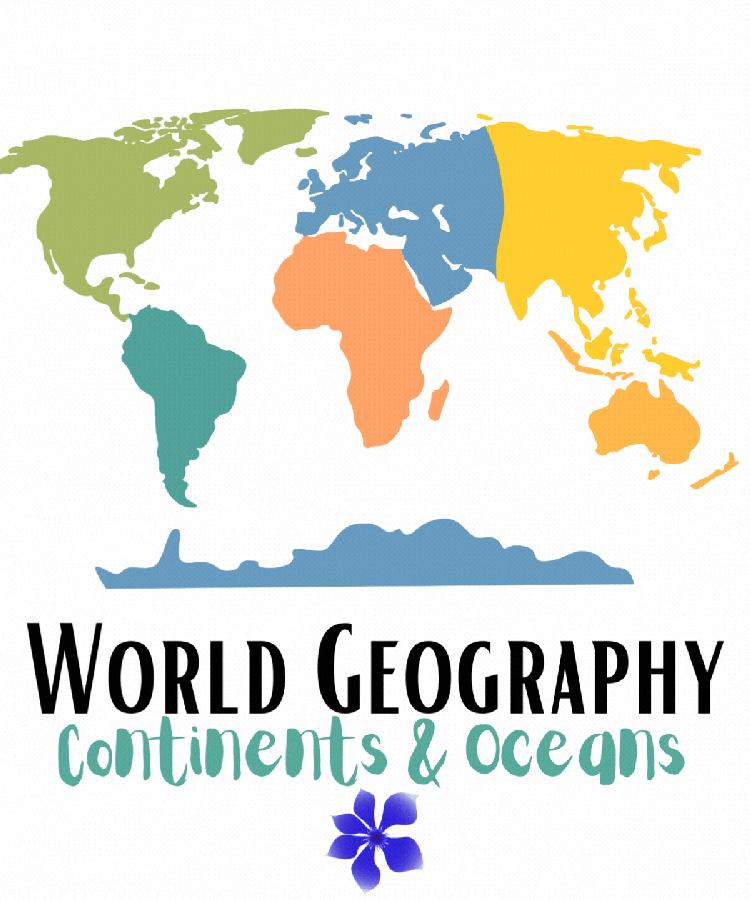 World Geography / Continents and Oceans on Maps. With TRIVIA for fun ...