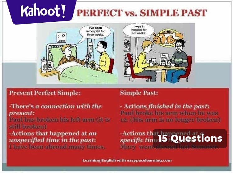 Past simple vs. PP vs. PPC - Kahoot! Quiz