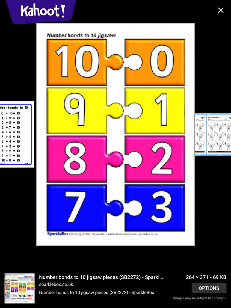 Number bonds to 10 - Kahoot! Quiz