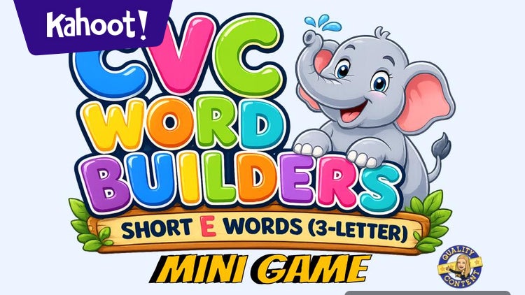 CVC Word Builder: Short E Words (3-Letter) MINI GAME - Kahoot! Quiz