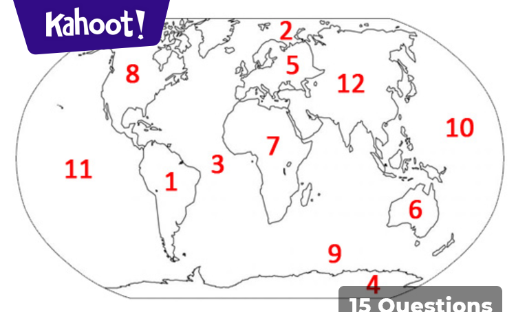 KS3 Continents and Oceans (Starter/Plenary) - Kahoot! Quiz
