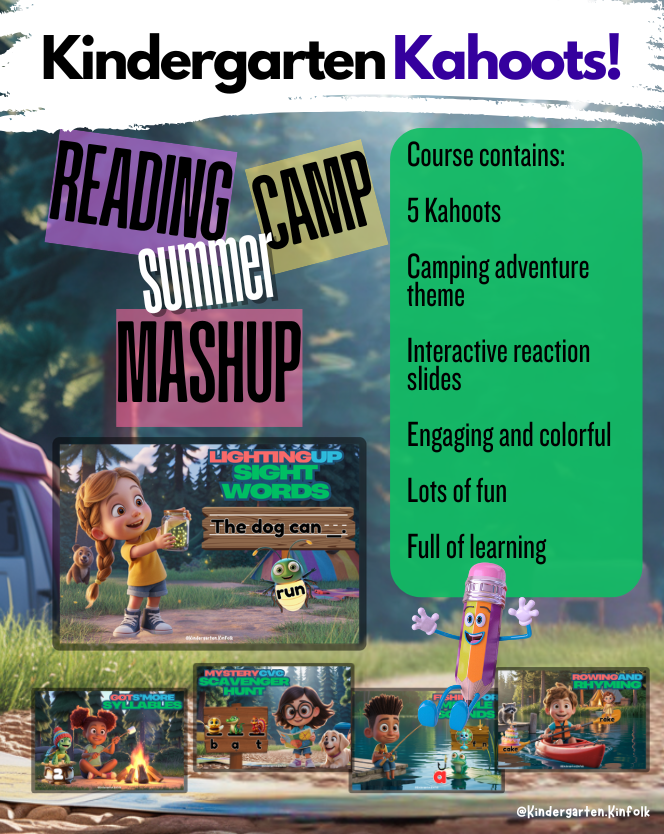 Kindergarten Reading Camp Summer Mashup (Reading Kahoot!) - Kahoot! Course