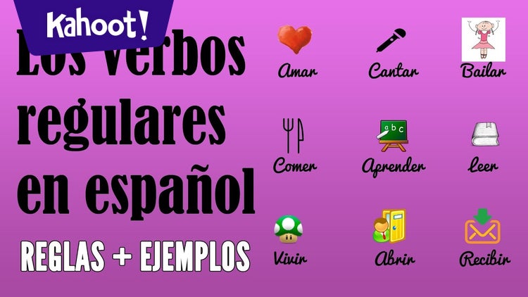 Los verbos regulares en el presente de indicativo - Kahoot! Quiz