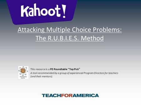 RUBIES Reading Strategy - Kahoot! Quiz