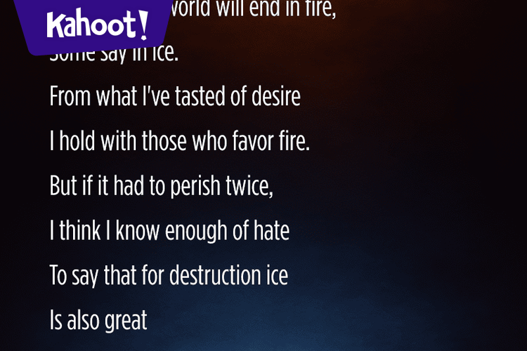 Poetic Devices in Song Lyrics - Kahoot! Quiz