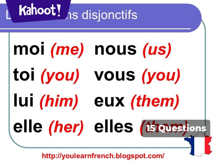 Les Pronoms Disjoints - Kahoot! Quiz