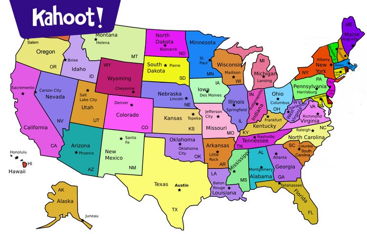 United States 50 States and Capitals - Kahoot! Quiz