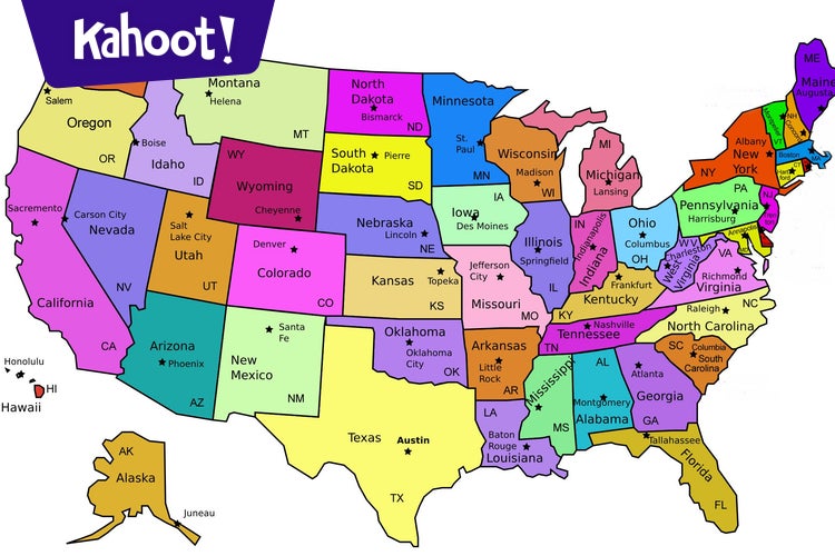 United States: 50 States and Capitals - Kahoot! Quiz