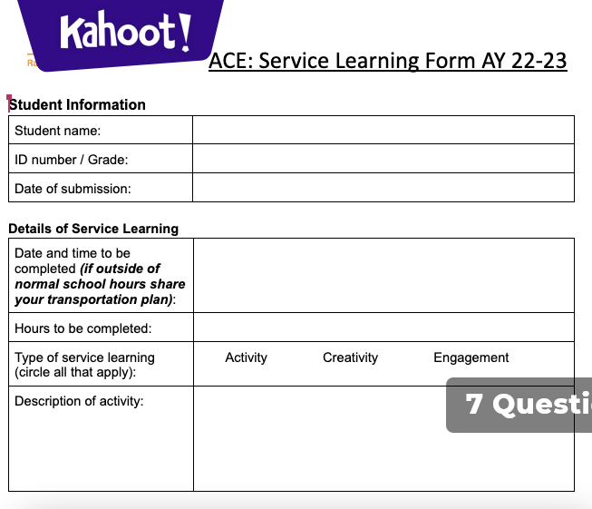 ACE Hours - Kahoot! Quiz