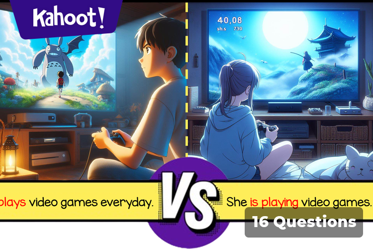 Present Simple or Present Continuous - Kahoot! Quiz