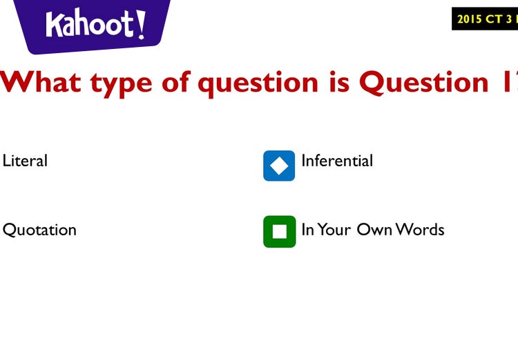 Answers for Question 1 to 5 of 2015 CT 3 Paper 2 - Kahoot! Quiz