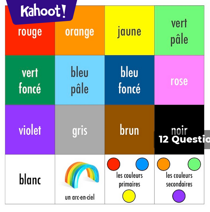 Les couleurs - Kahoot! Quiz
