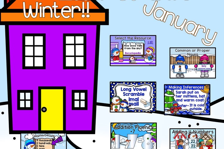 2nd Grade January Winter Kahoot! Fun! 5 Math + 5 Language Arts Kahoots - Kahoot! Course