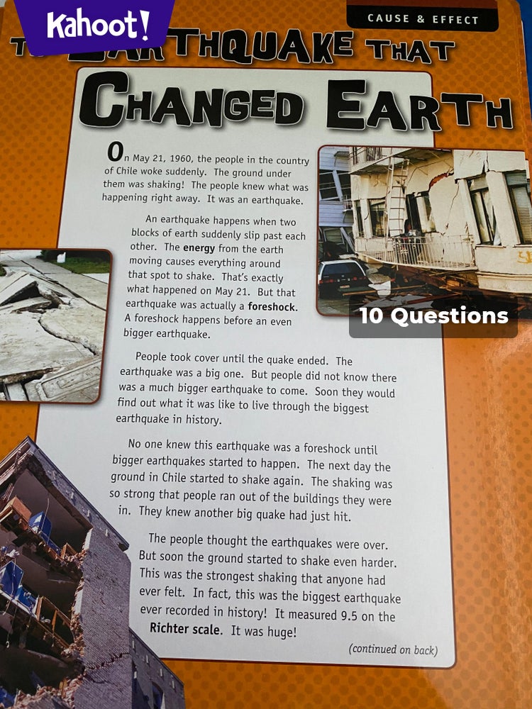 The Earthquake that Changed Earth - Kahoot! Quiz
