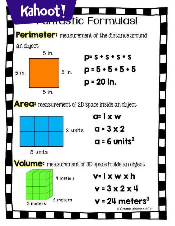 GMS 6th Grade Math - Perimeter, Area, and Volume - Kahoot! Quiz