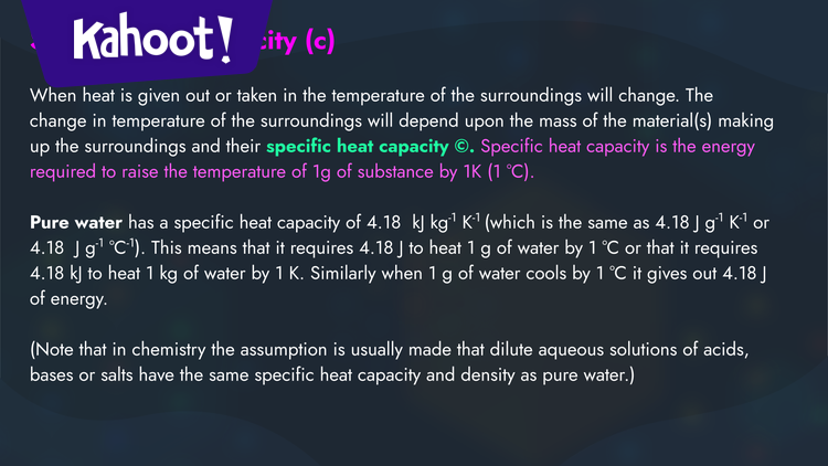 25B - R1.1 Measuring energy changes (Kahoot version, Part 2) - Kahoot! Quiz