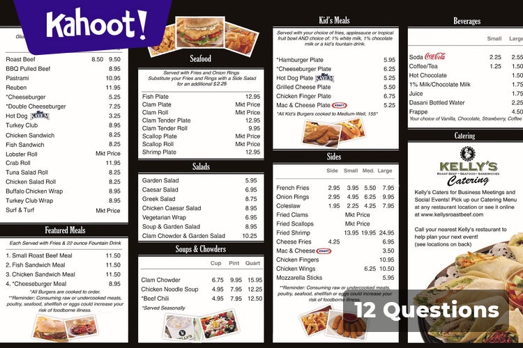 FOOD VOCABULARY- LESSON 5B - Kahoot! Quiz