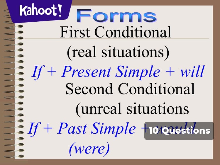 Focus 2 Unit 5 5.2 First and second conditional - Kahoot! Quiz