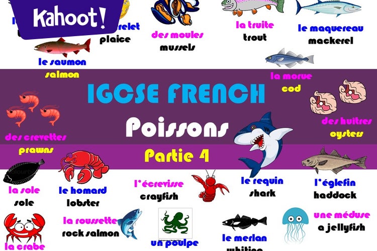 IGCSE French - Fish - Niveau 2 - Kahoot! Quiz
